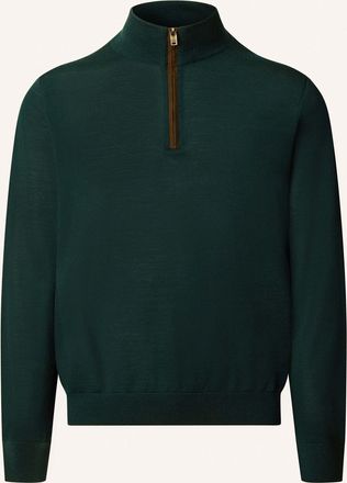 Hackett Pullover Merino Silk Hzip gruen