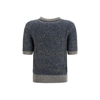 Balmain Sequined Crew-Neck Sweater - Blue