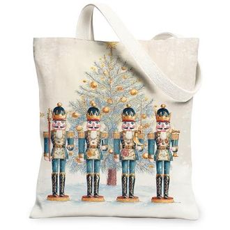 Generic Sacs fourre-tout en toile motif casse-noisette, sacs d&eacute;picerie r&eacute;utilisables, classiques d&eacute;coratifs, l&eacute;gers et lavables, Multicolore, 13x15 Inch