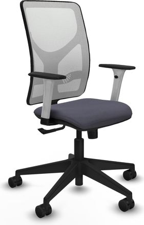 Piqueras y Crespo Verstellbarer Lendenwirbelstuhl mit wei&szlig;en und schwarzen Armlehnen, ausgestattet mit 3 Positionen und Schneideschaum. Mit Rollen von 65 mm Nylon. Wei&szlig;