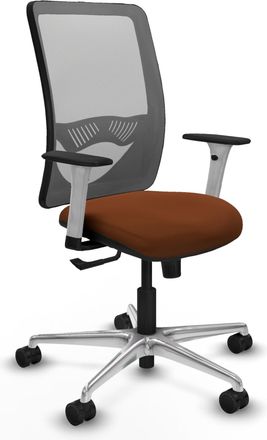 Piqueras y Crespo Zulema Arbeitsstuhl mit wei&szlig;en und schwarzen Armlehnen, h&ouml;henverstellbare Lendenwirbelst&uuml;tze, ausgestattet mit 3 Positionen und Schneideschaum, Grau/B