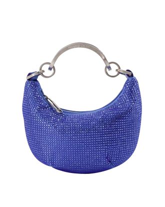 Off-white Mini Binder Clip Tasche in Strass / Blau