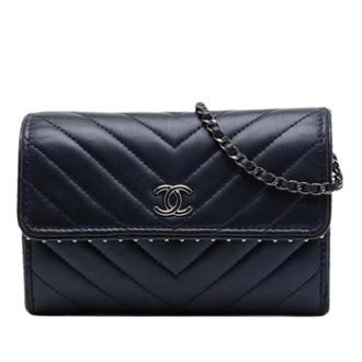 Chanel Portefeuille sur cha&icirc;ne Pre-owned - Femme - Pre-owned - Bleu - Taille: ONE Size