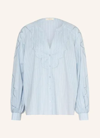 IVI Collection Ivi Collection Bluse Mit Schmucksteinen blau