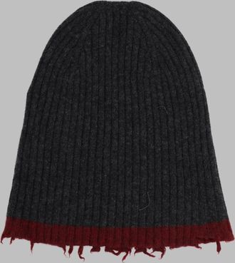Uma Wang UK0051_UW894 Ribbed Cashmere Beanie - Charcoal