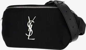 Saint Laurent Mens Classic Monogram Pouch Black Polyamide Belt Bags