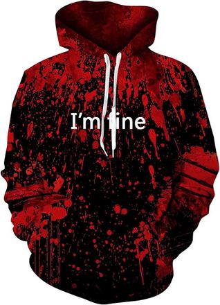 OLIPHEE Herren 3D Print Kapuzenpullover Spa&szlig; Hoodie Langarm Casual Galaxy Jumper Aschwarzfine XXL