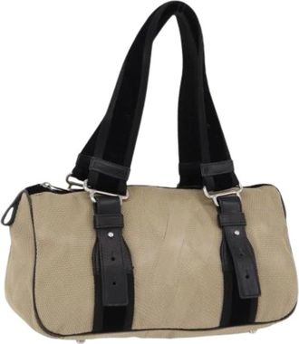 Saint Laurent Sac bandouli&egrave;re vintage en toile Pre-owned - Femme - Pre-owned - Beige - Taille: ONE Size