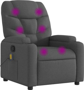 vidaXL Fauteuil de massage inclinable Gris fonc&eacute; Tissu