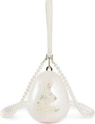 Simone Rocha Micro Egg Bag with Hare Embroidery