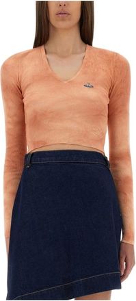 Vivienne Westwood Femme, Pulls, Orange, Taille: 38 FR Bea Col V