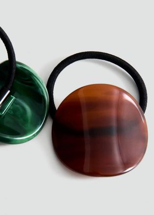 Mango 2er-Pack Haargummis braun - Damen - Einheitsgr&ouml;&szlig;e - MANGO