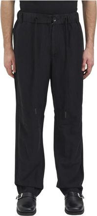Andrea Ya'aqov Homme, Pantalons, Noir, Taille: M Pantalon Cropped en Viscose et Lin