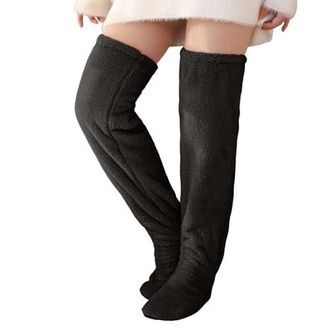 Generic Chaussette Chaude Femme Polaire - Chaussettes dHiver, Couvre-Jambes, Chaussettes de Genou pour La Maison, Pantalons en Laine &Eacute;paisse, Chauffe-Jambes, 