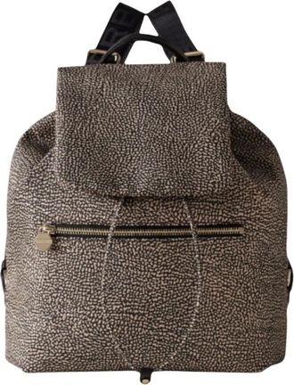 Borbonese Femme, Sacs, Noir, Taille: ONE Size Eco Line Medium Backpack
