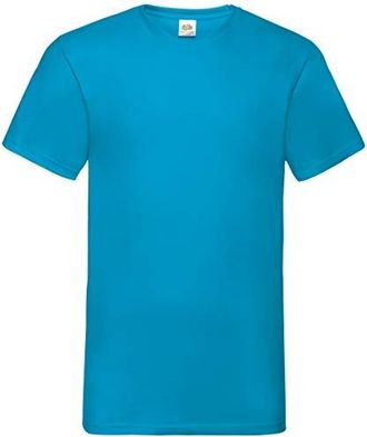 Fruit Of The Loom Fruit of The Loom T-Shirt Valueweight &agrave; col en V pour Homme, Bleu Ciel, XXL