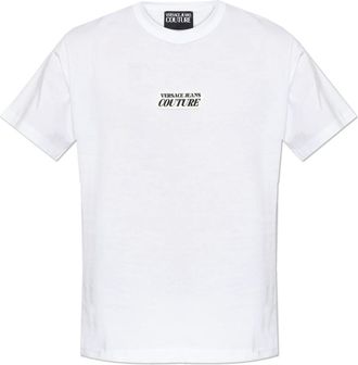Versace Jeans Couture Homme, Tops, Blanc, Taille: 2XL T-shirt avec un &eacute;cusson logo en caoutchouc