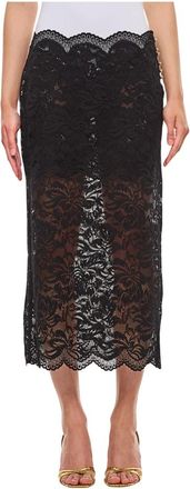 Paco Rabanne Femme, Jupes, Noir, Taille: 40 FR Lace Midi Skirt