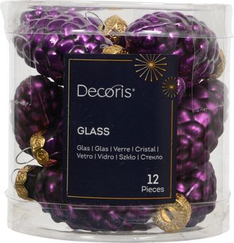 Kaemingk Christbaumschmuck Zapfen Glas 6cm x 12 St&uuml;ck Christbaumkugeln Weihnachtsbaumkugeln f&uuml;r Weihnachten - Christbaumschmuck & Weihnachtsbaumschmuck - Feige