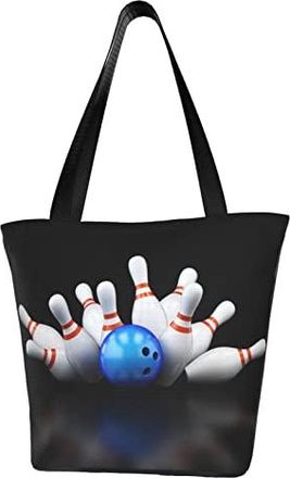 AOOEDM Bowling Bottle Print Tote Bag Femmes Capacit&eacute; &Eacute;paule &Eacute;picerie Sacs