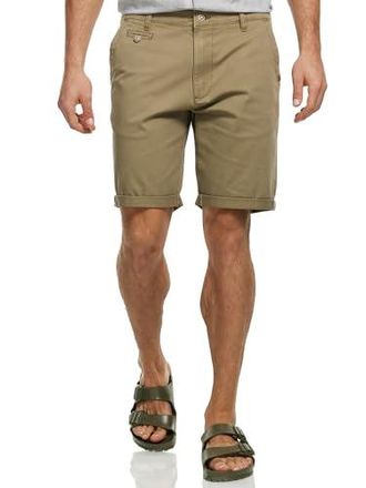 Indicode Hommes Cuba Chino Shorts | Pantalon Court Chino &agrave; 5 Poches Covert Green 3XL