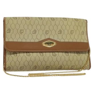 Dior Pre-owned Vintage Honeycomb Chain Canvas Shoulder Bag - - Pre-owned - Damen - Beige - ONE SIZE