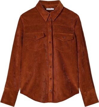 Patrizia Pepe Chemise Velours 500 C&ocirc;tes - Femme - Blouses et Chemises - Brun - Taille: 42 FR