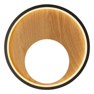 Searchlight Wandleuchte Wandlampe Wohnzimmerleuchte led Holzoptik natur schwarz rund opal