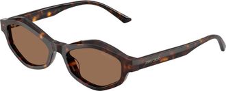 Jimmy Choo London Lunettes de soleil irr&eacute;guli&egrave;res - Femme - Accessoires - Brun - Taille: 52 MM