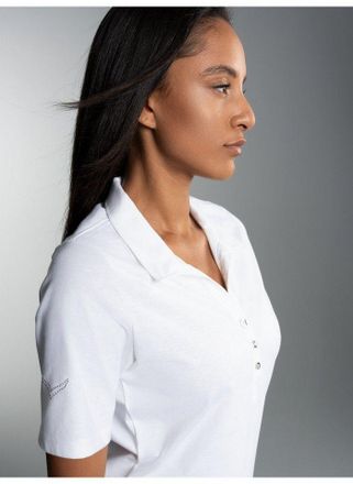Trigema Poloshirt TRIGEMA Poloshirt aus Baumwolle mit Kristallsteinen (1-tlg)