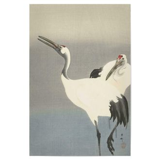 artboxONE Poster 30x20 cm Natur Zwei Kraniche von Ohara Koson - Bild Japan gem&auml;lde Japan