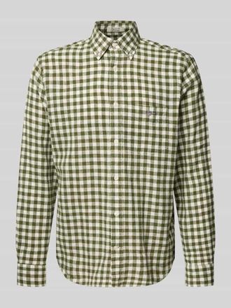 GANT Regular Fit Leinenhemd mit Baumwoll-Anteil Modell GINGHAM