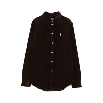 Ralph Lauren Femme, Blouses et Chemises, Brun, Taille: 36 FR Chemise en velours c&ocirc;tel&eacute;