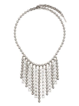 Alessandra Rich collier serti de cristaux &agrave; franges - Argent