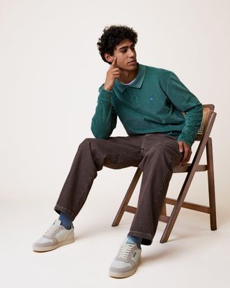 Faguo Polo manches longues vert coton bio