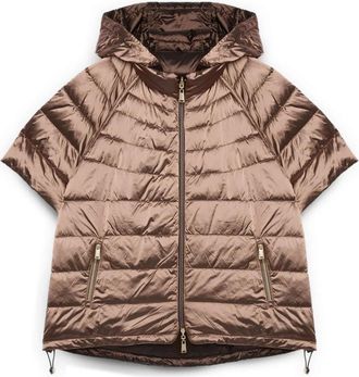 Fiorella Rubino Femme, Vestes, Brun, Taille: 40 FR Doudoune r&eacute;versible &agrave; manches courtes