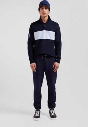 Eden Park Polo Manches Longues En Piqu&eacute; Coton Ciel Broderie 10 Manche Coupe Regular