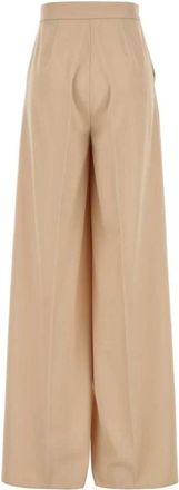 Max Mara Femme, Pantalons, Beige, Taille: 36 FR Pantalon Tailleur Jambe Large