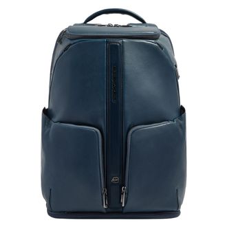 Piquadro Victor Zwei-F&auml;cher Leder Laptop Rucksack 15-6 - - Bags - Herren - Blau - ONE SIZE