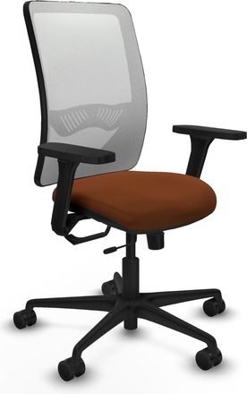 Piqueras y Crespo Computerstuhl Zulema mit 3D-Armen, h&ouml;henverstellbare Lendenwirbelst&uuml;tze, ausgestattet mit Syncro/Traslack und Schneideschaum, Wei&szlig;/Braun