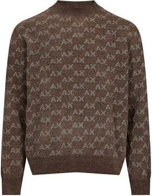 A|X Armani Exchange Pull droit monogramm&eacute; &agrave; col rond