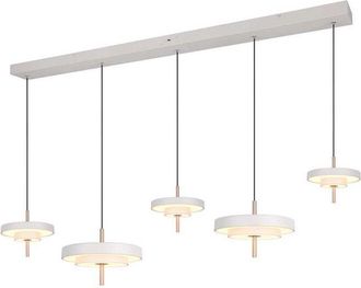 Trio Lampe suspendue pour salle &agrave; manger, LED, hauteur r&eacute;glable, intensit&eacute; variable, CCT, gris