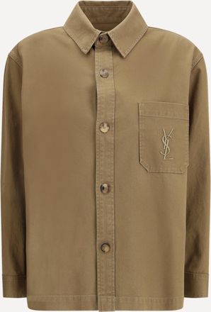 Saint Laurent Cassandre Overshirt in cotton and linen gabardine Female L