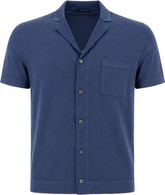 Drumohr Homme, Chemises, Bleu, Taille: 3XL Short Sleeve Chemises