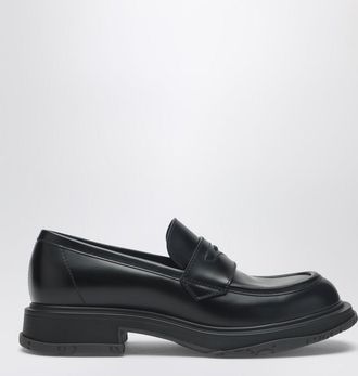 Gucci Black leather loafer with logo
