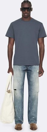 AllSaints Hale t-shirt &agrave; manches courtes col rond bleu acier