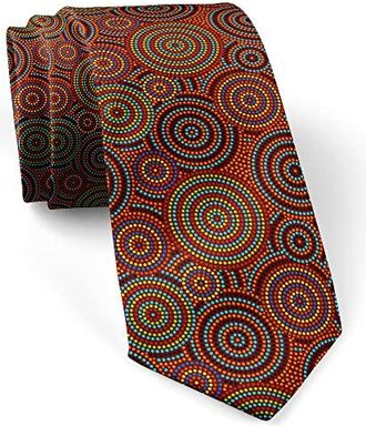 Generic Cravates DAffaires Australien Aborig&egrave;ne Color&eacute; G&eacute;om&eacute;trique Cravates Fantaisie Mode Cravate De Mariage Classique Cravate Homme Pour F&ecirc;te Mariage Soir&eacute;e