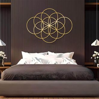 Generic Schwarze geometrische Kreise als Wandbild aus Metall, minimalistische Wanddekoration aus Metall f&uuml;r Wohnzimmer und Badezimmer, Moderne Skulptur mit ge