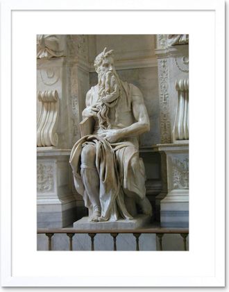 Wee Blue Coo The Art Stop PHOTO SCULPTURE MICHELANGELO MOSES STATUE FRAMED PRINT F12X4028