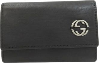 Gucci Porte-cartes en cuir vintage Pre-owned - Femme - Pre-owned - Noir - Taille: ONE Size